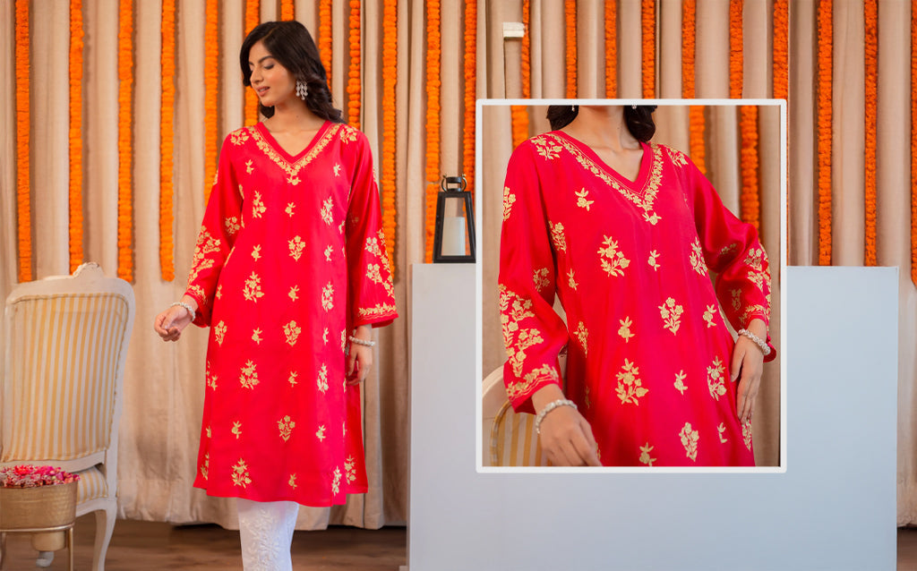 House Of Kari(Chikankari Clothing) - What to pair with your Red color ...