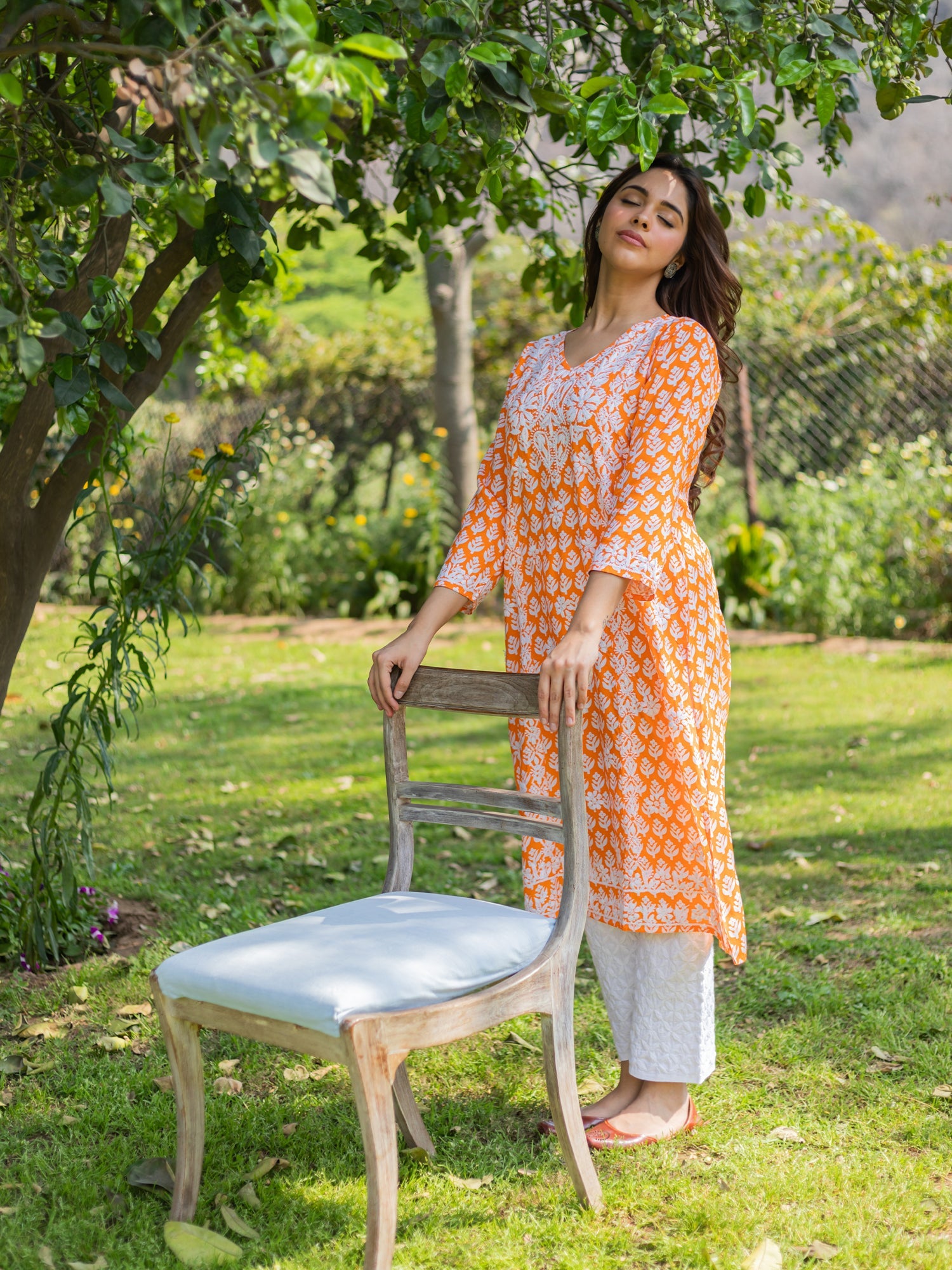 House Of Kari(Chikankari Clothing) - Saba Chikankari Kurta in Muslin ...