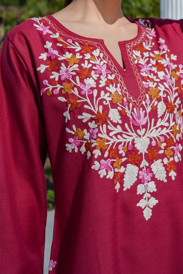 House Of Kari(Chikankari Clothing) - Kashmiri Aari Work Cotton Short ...