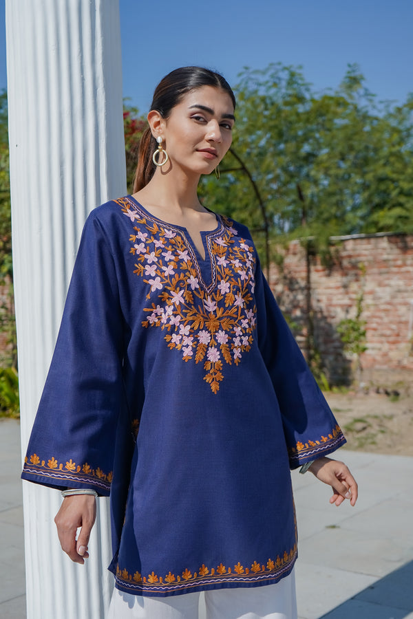 House Of Kari(Chikankari Clothing) - Kashmiri Aari Work Cotton Short ...