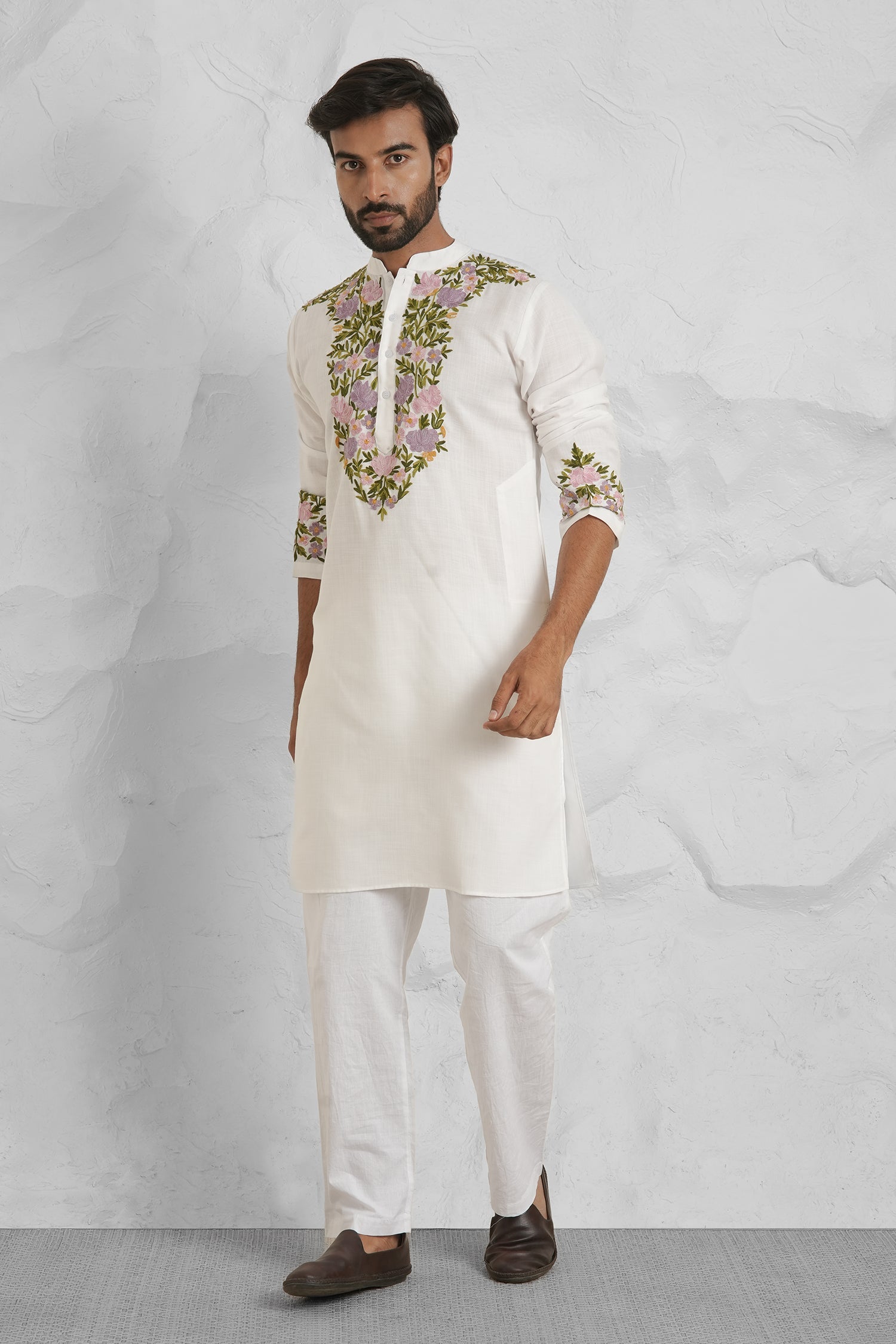 House Of Kari(Chikankari Clothing) - Cotton Aari Work Kurta for Men ...